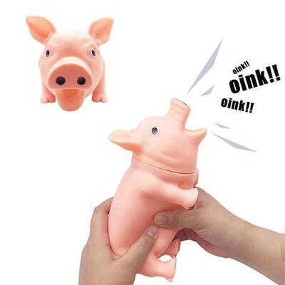 1pc Colorful Screaming Rubber Pig Pet Teasing Squeak Squeake