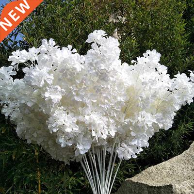 90cm Slk Hydrangea Whte Branch Drftng Snow Gypsophla A