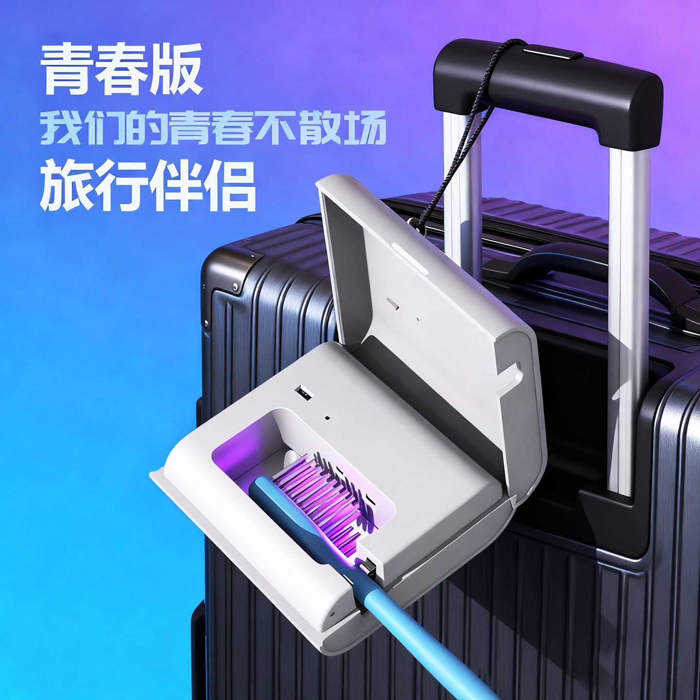 【便携式】牙刷消毒杀菌器盒差旅专用小巧精致牙刷置物架简约风格