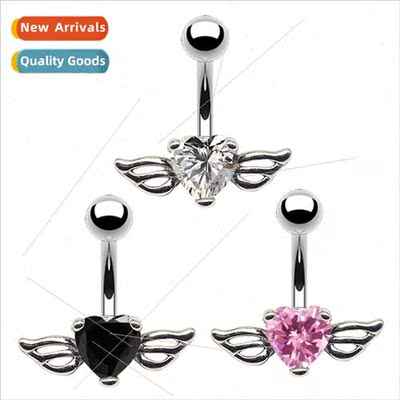Europe Wings Belly Button Ring Heart Shaped Belly Button Rin