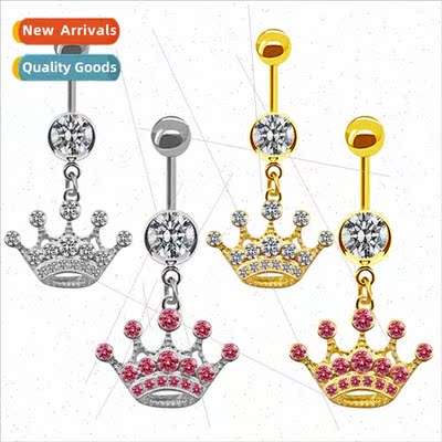 Europe crown navel ring noble crown navel ring navel nail na