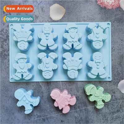 8-link Snowman 76 Chocolate licone Mold Cake Pudding Dessert
