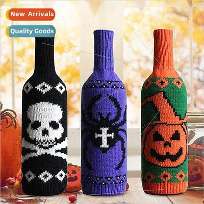 Halloween Wine Bottle Covers Skull Pumpkin Knted Champagne W