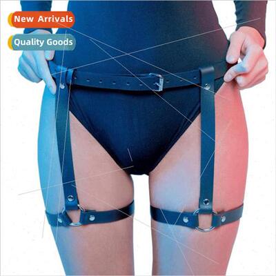 Europe Leather Fashion Women Suspender Pants Permance Props