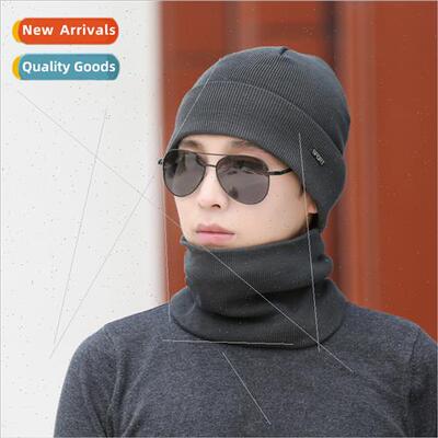 Winter scarf knted hat padded warm hat outdoor cycling cold