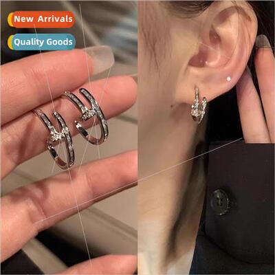 new nail circle earrings Shang Baigang earrings female niche