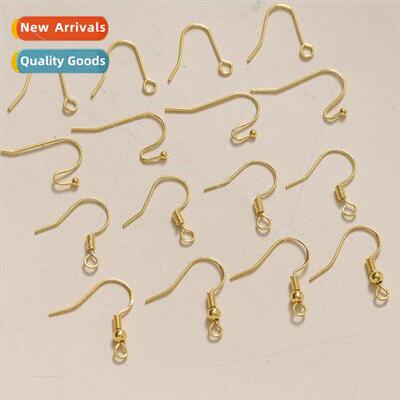 Copper plated 18K gold color 2.0 ball copper ear hooks acces