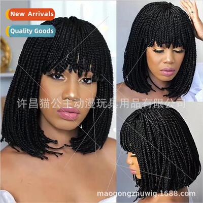 14 inch afro wig braid wig female short hair o wig pigtails