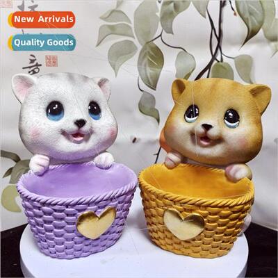 Cat ornament put key organizer animal entryway coffee table