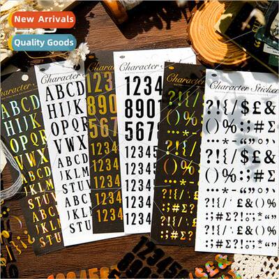 Today cutoff hot stamping characters stickers simple English