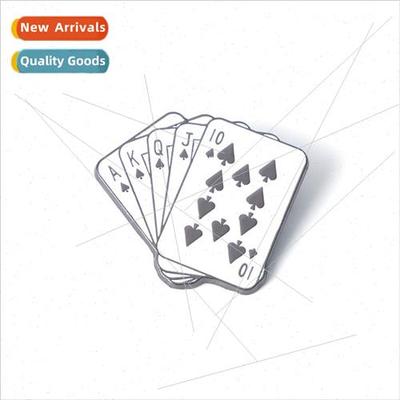 Poker Spades Flush Badge Card Game Texas Holdem  Alloy Pin