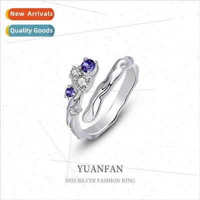 925 silver niche ring women ins zirconia irregular opening i