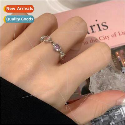 Pink Diamond Love Ring Fashion mple Finger Ring Female che P