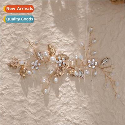 New gold leaf hair bands Europe wedding coiffure hair access