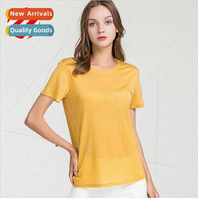 Loose silk blouse summer new large size mulberry silk knted