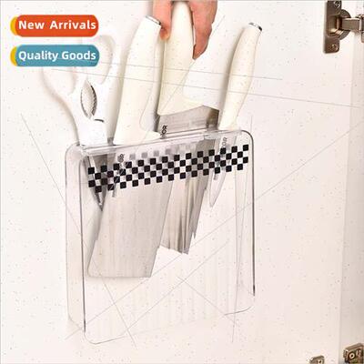 Kchen wall-mounted hole-free plastic draining knife rack kni