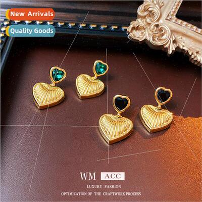 925 silver pin wh diamond love earrings fashion niche earrin