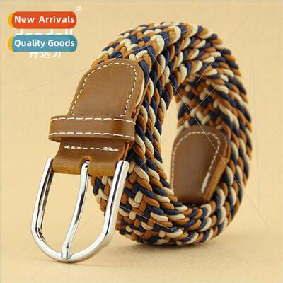 Elastic Men Belt Teenage Student Women Braided Belt Woven Fa