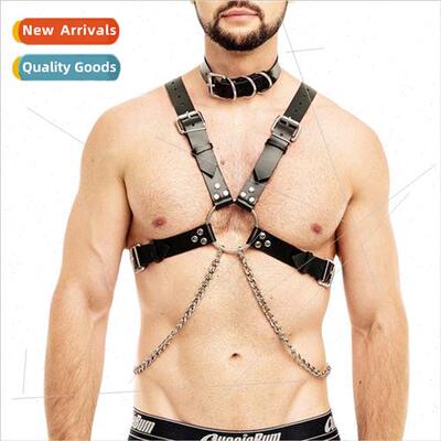 Men Wearable Leather Bondage Clothes Bar Party Permance Clot
