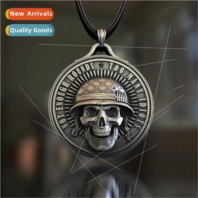 American set punk U.S. G.I. skull pendant necklace men stain