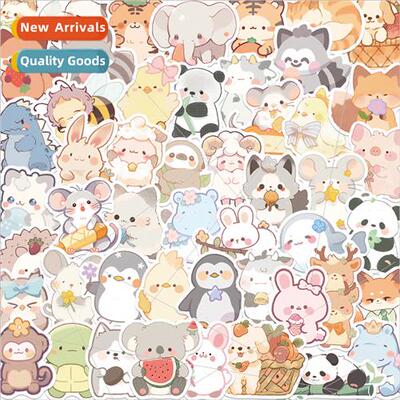 50 sheets cute small animal doodle stickers decorative gift