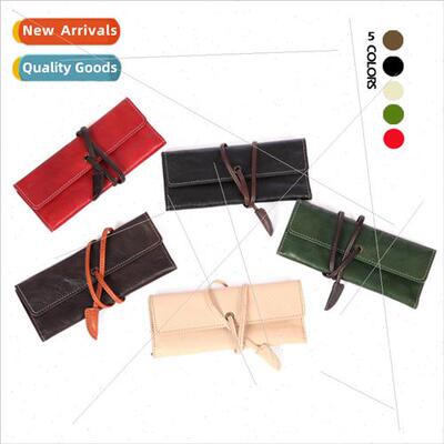 Europe vintage pencil pouch  leather stationery organizer to