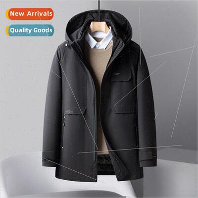 Men down jacket removable liner middle-aged elderly father i