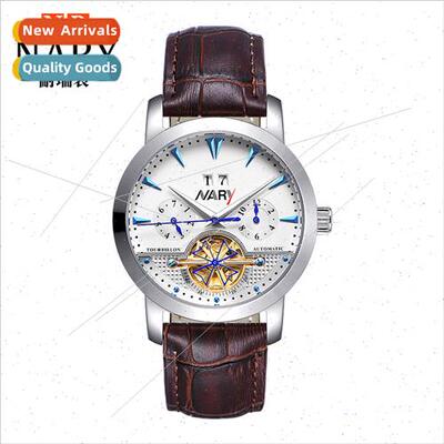 Automatic Mechanical Watch Calendar Month Day Skeleton Water