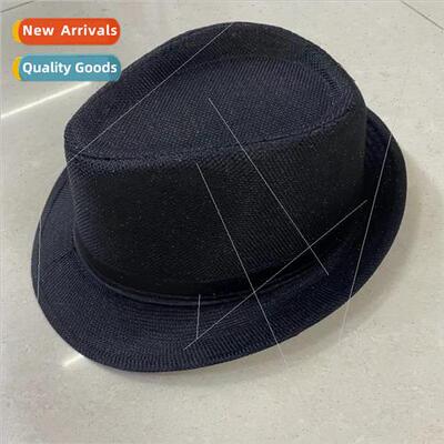 Summer sunscreen linen straw jazz hat England bowler hat men