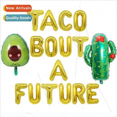 Hawaiian Party TACO BOUT A FUTURE Avocado Cactus Balloon Set