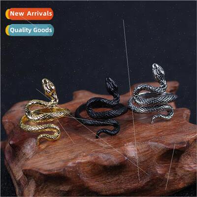 Europe personalized retro spir snake alloy open ring snake p