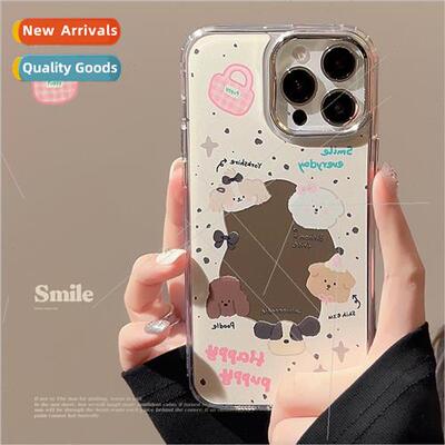 ins cute puppy mirror 适用 iPhone 13/14 phone case 15ProMax