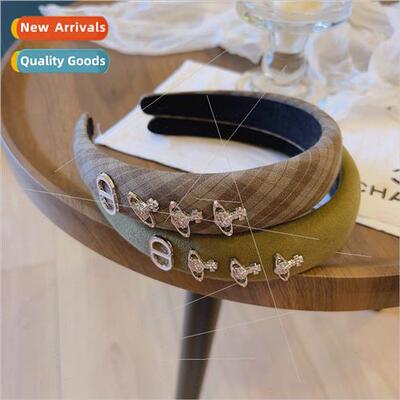 Autumn winter retro ins savory green West Dowager Saturn dia