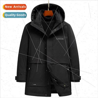 Whe goose down  thickened down jacket men medium-length 2023