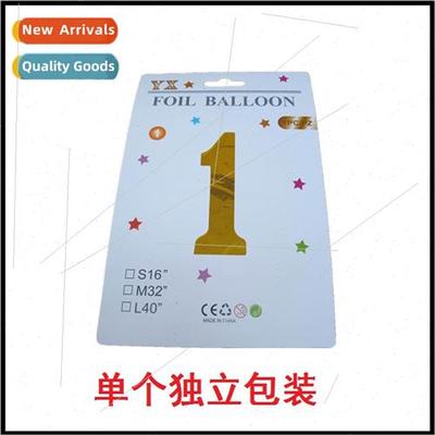32 inch number balloon paper card individually wrapped numbe