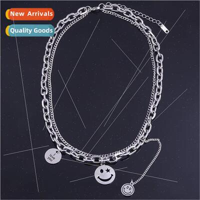 ghtclub Hip Hop Double Layer Necklace mple Dark Department S