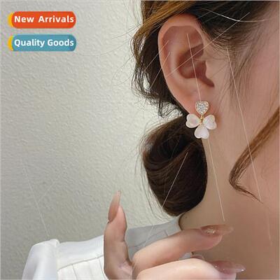 Four-leaf clover earrings female 2023 summer new tide earrin