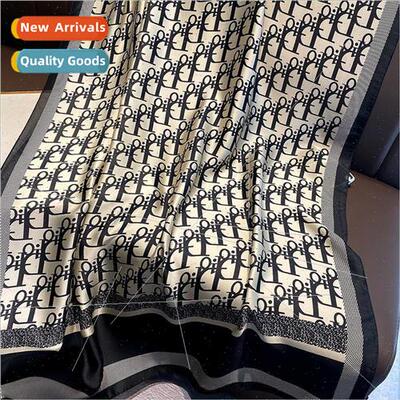 2023 new summer sunscreen silk scarf female   satin printing