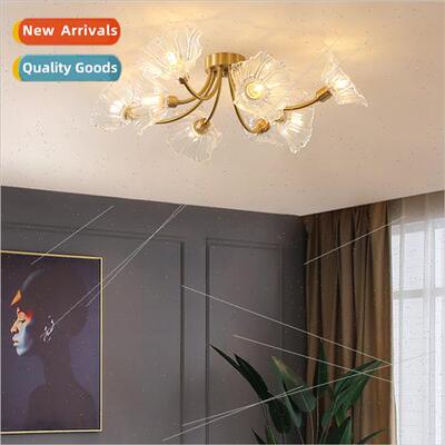 Scandinavian light luxury atmosphere living room lotus leaf