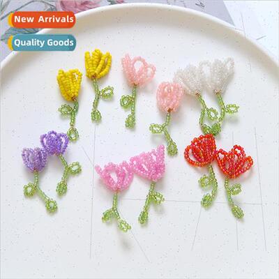 Summer super fairy weave glass beads tulip flowers diy handm