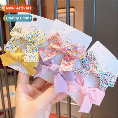 Korea flowers bow hair clips children fluorescent color pres