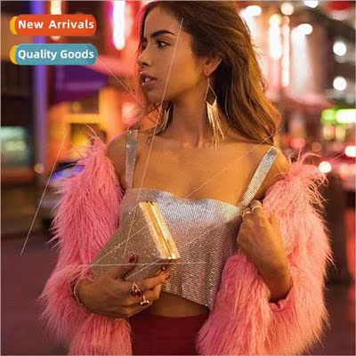 Europe 2020ins nightclub sexy wild rhinestone sequin halter