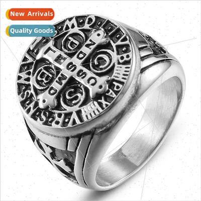 Loon rune ring men ins tide niche black vintage viking tail