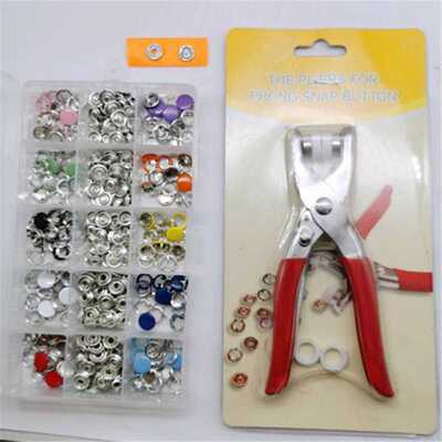 新款直销100套10色10mm实心五爪扣9.5mm空心五爪扣+安装工具 婴儿