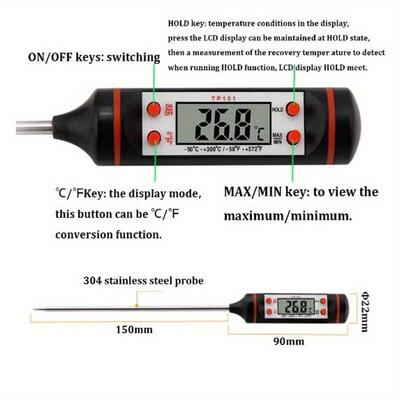 New Digital Cooking Thermometer Food Probe Meat Candy Jam