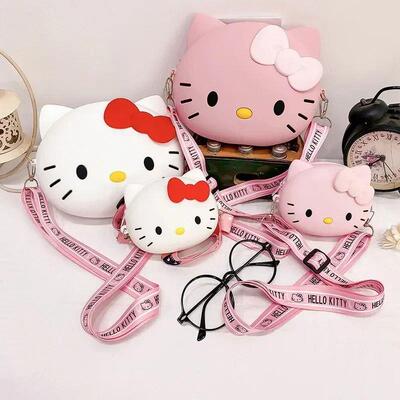 Bags for Women Kitty Crossbody Bag for Girls Pink White Cut