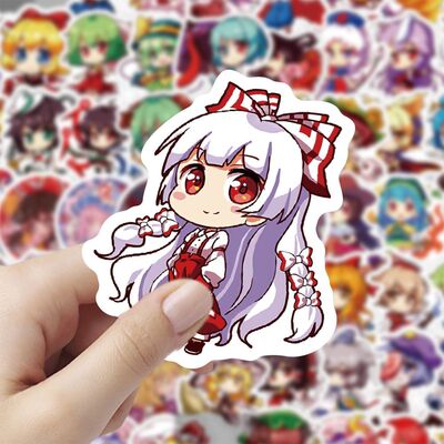 120张 Q版东方project贴纸人物周边可爱卡通装饰手机手账防水贴画