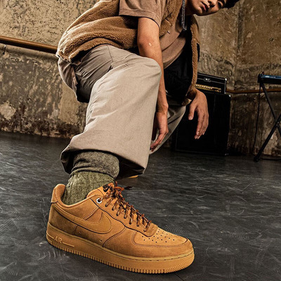 Nike耐克AirForce1耐克AF1空军一号小麦色情侣男女板鞋CJ9179-200