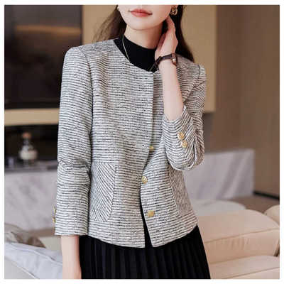 小香风外套女2025新爆款春秋高端小个子短款西装上衣