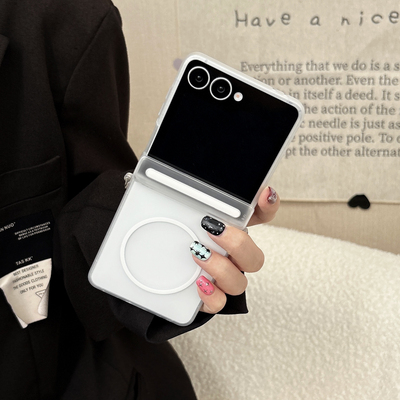 磁吸中轴全包适用于三星ZFlip7手机壳折叠屏zflip6新款保护套Galaxyzflip7fe全包防摔磨砂pc硬壳zf5外壳男女